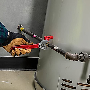 Klein Tools D507-8 Adjustable Wrench, Extra Capacity Jaw Forged Drive Wrench with High Polish Chrome Finish, 8-Inch