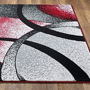 LUXE WEAVERS Geometric Patterned Red 8x10 Area Rug