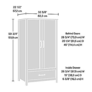 Sauder Cannery Bridge Armoire, L: 32.36" x W: 22.52" x H: 59.80", Sindoori Mango