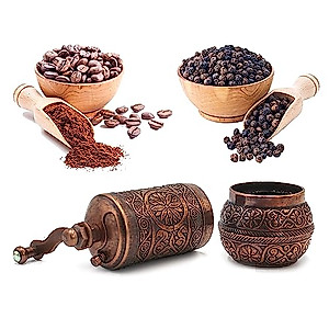 Küchengeräte Decorative Black Pepper & Coffee Grinder Refillable Turkish Spice Mill with Adjustable Coarseness - Manual Pepper Mill with Handle - Spice Grinder Metal with Hand Crank - Best Gift Idea
