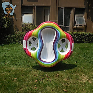 Inflatable Twin Baby Pool Float Infant Double Seat Floaty 2 Kids Swimming Rings