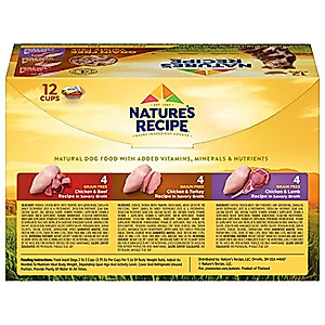Nature's Recipe Prime Blends Wet Dog Food, Variety Pack Recipe, 2.75 Ounce Cup (Pack of 24), Grain Free