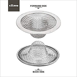 Drain Hair Catcher,Mesh Metal Sink Strainer Set of 2,Fits for Bathroom Bathtub Wash Basin Hole Shower Drains(2.75" Top / 1")