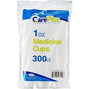 (300 Count 1oz) Disposable Medicine Cups with Embossed Measurements Marking, for liquid and dry medication, By Care Plus