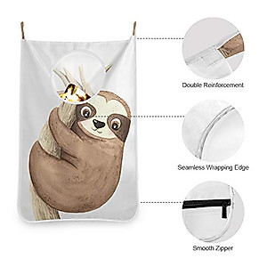 Blueangle Baby Sloth Laundry Hamper,Foldable Hanging Storage Basket,Portable Space Saving Storage Bag
