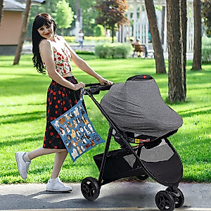 Dog Puppy Wet Dry Bags Animal Paw Print Waterproof Baby Cloth Diaper Bags with Two Zippered Pockets Beach Travel Bag for Swimsuit&Wet Cloth 2pcs