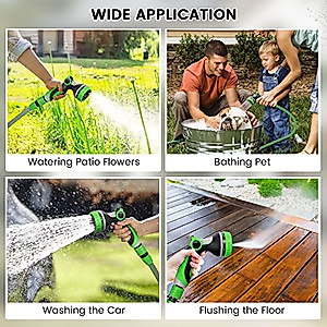 Expandable Garden Hose Water Pipe, 50FT Flexible Water Hose with 7 Function Spray Nozzle, Durable Triple Layer Latex Core Garden Hoses for Gardening Lawn Car Pet Washing