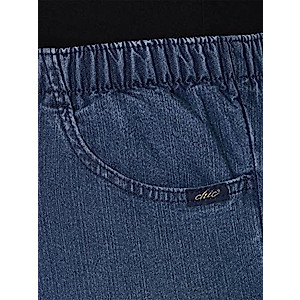 Chic Classic Collection Women's Stretch Elastic Waist Pull-On Legging Pant Mid Shade Denim 14 Petite
