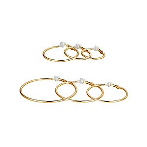 6 Pairs Earrings Clip On Earrings Non Piercing Earrings Set for Women and Girls, 6 Sizes (Gold Color)