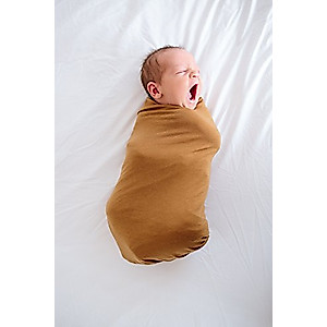 Copper Pearl Large Premium Knit Baby Swaddle Receiving Blanket Camel