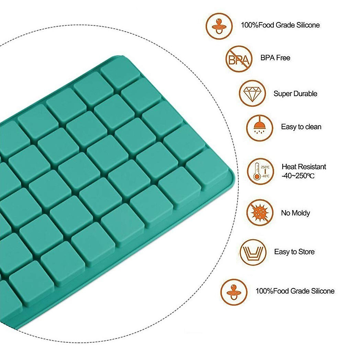 Mity rain 2 Pack 40-Cavity Square Caramel Candy Silicone Molds,Chocolate Forf Truffles, Fat Bombs Keto Snacks, Whiskey Ice Cube Tray,Grid Fondant Mould,Hard Candy Pralines Gummy Jelly Mold