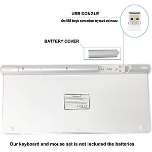 Wireless Keyboard and Mouse Compatible with Imac Macbook Windows Computer and Android Tablets