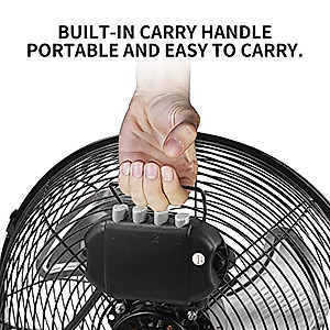 BREEZE LIVING 12 Inch 3-Speed High Velocity Heavy Duty Metal Industrial Floor Fans Oscillating Quiet for Home, Commercial, Residential, and Greenhouse Use, Outdoor/Indoor