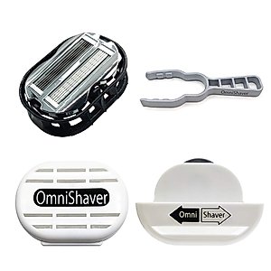 Premium OmniShaver Special - Free Hot Water Tong! Fastest Way to Shave Head, Legs, Arms, Body | an Alternative to Disposable Shaving Razors Self Cleans & Strops During Use