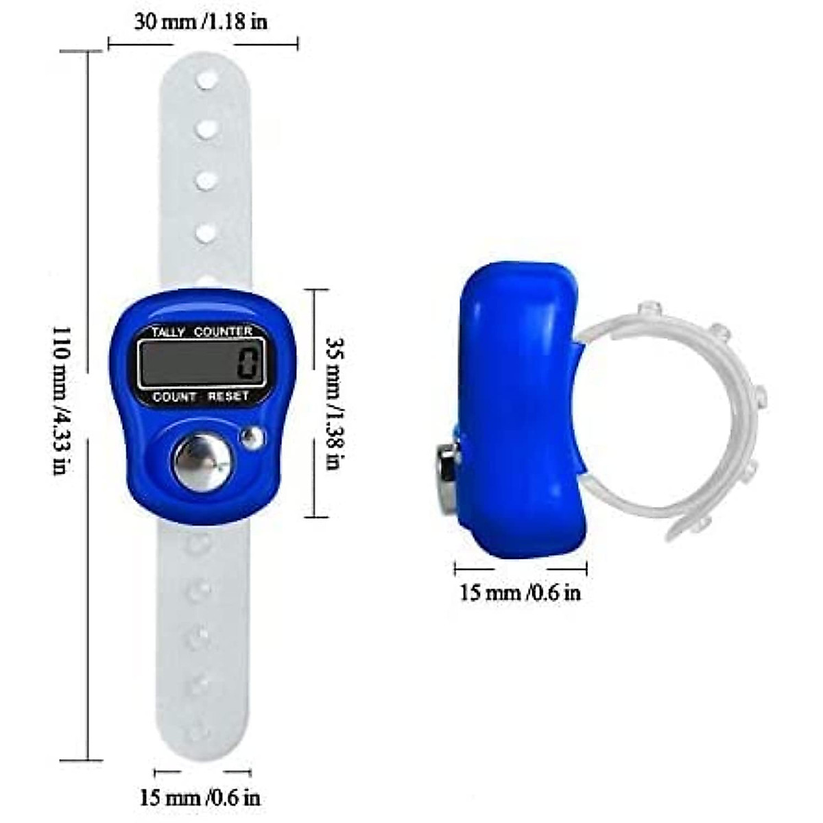 Electronic Finger Counter,(3 Pack),5 Digit LCD Electronic Digital Display Finger Hand Tally Counter Counting for Golf,Goods Counting,Lap & Knitting.