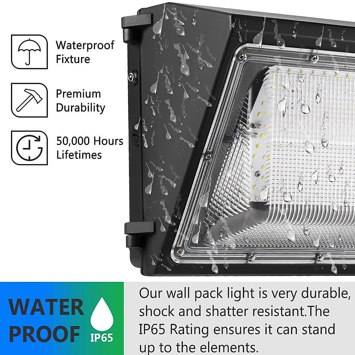 4PACK Dusk to Dawn 150W LED Wall Pack Light Fixture, 19500LM 800-1000W HPS/HID Equivalent, 5000K Daylight Commerical/Industrial Outdoor Security Lighting, ETL for Parking Lot,Warehouse,Entrance