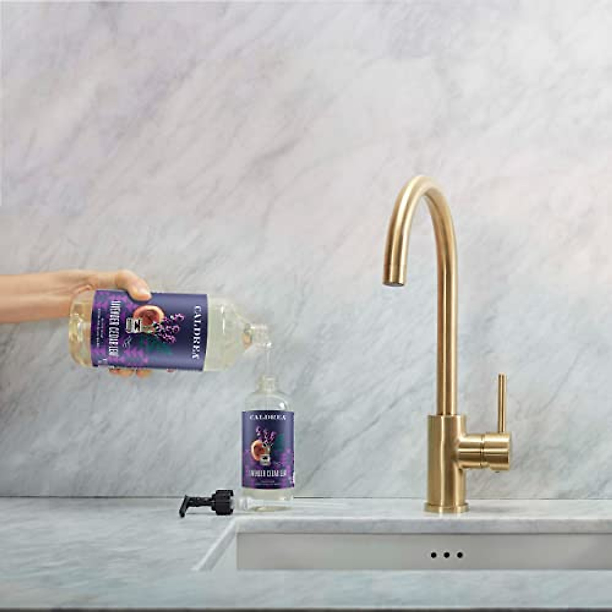 Caldrea Hand Soap Refill, Aloe Vera Gel, Olive Oil And Essential Oils To Cleanse And Condition, Lavender Cedar Leaf, 32 Oz