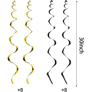 Honey Bumble Bee Hanging Swirl Decorations, 32PCS Bee Party Decorations Foil Ceiling Streamers Honey Bee Themed Kids Birthday Party Baby Shower Gender Reveal Bridal Shower 1st Bee Day Party Decor