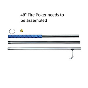 RAOMEIDE 41" Fireplace Tongs and 48" Fireplace Poker Sets, Heavy Duty Fireplace Log Grabber Fireplace Tool Set with Extra Long, Camping Fire Poker for Fire Pit Outdoor (fire tongs sets)
