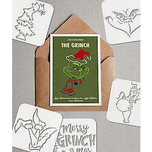 GYGOT 24PCS Small Christmas Stencils for Painting,3x3Inch Reusable Christmas Stencils for Making Christmas Ornaments/Wood Slice/Holiday Cards