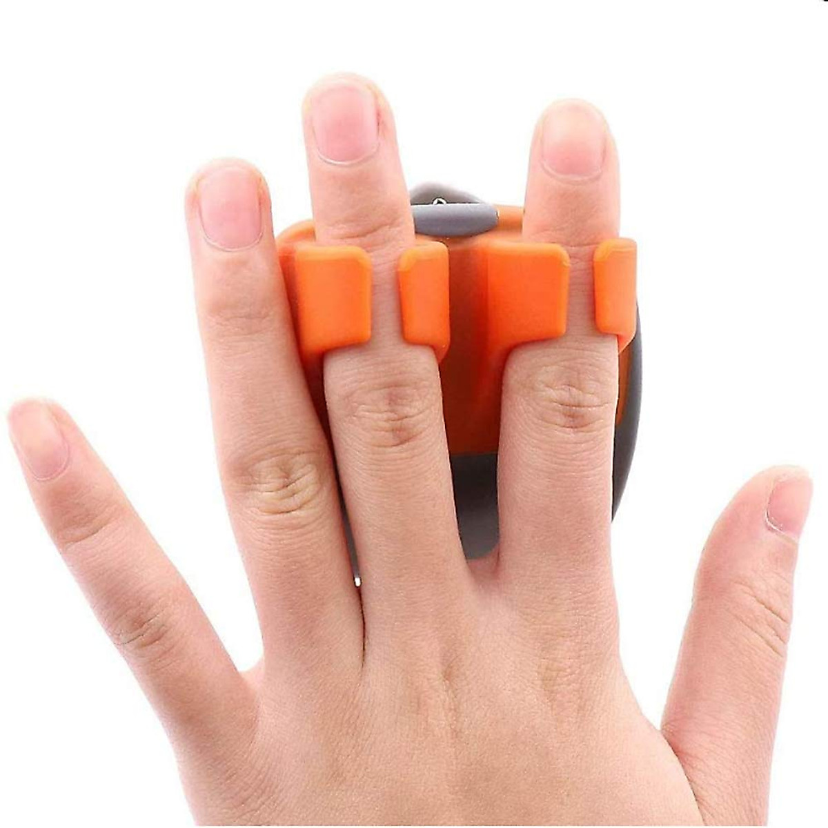 4 Pack Hand Vegetable Peeler Palm Peeler Finger Potato Peeler Rubber Finger Grips Comfortable to Peel Potato, Carrot and Cucumber (Two Colors)