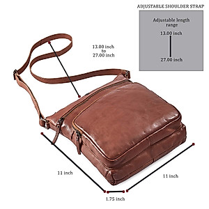 Crossbody Bags for Women Real Leather Purse Handmade Vintage Crossover Shoulder Pocketbook (Cognac Washed Vintage)