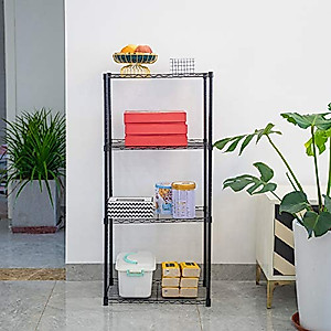 AHXML 4-Tier Metal Wire Shelf Storage Rack, Durable Organizer Unit Perfect for Pantry Laundry Bathroom Kitchen Closet Organization , 21" Wx13 Dx47 H