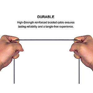 Audio Replacement Cable with in-Line Mic Remote Volume control Compatible with Sennheiser HD4.40, HD 4.40 BT, HD4.50, HD 4.50 BTNC, HD4.30i, HD4.30G Headphone and Compatible with Samsung Galaxy Huawei