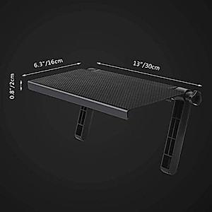 AHIER 13 Inch Cable Box Shelf for Wall Mounted TV, TV Top Shelf Mount on Desktop Computer Monitor to Hold Cable Boxes, Media Boxes, Game Console Black