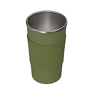 OUTDOORS PROFESSIONAL OUTD9454 Stainless Steel Double-Walled Vacuum-Insulated Coffee Cup with Spillproof Lid (17.2 Oz.; Olive Green)