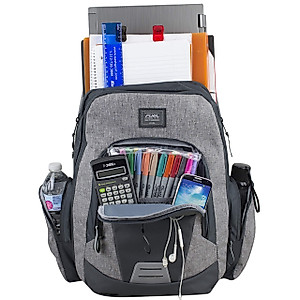 FUEL City Explorer Expandable Backpack, Mid Gray Chambray