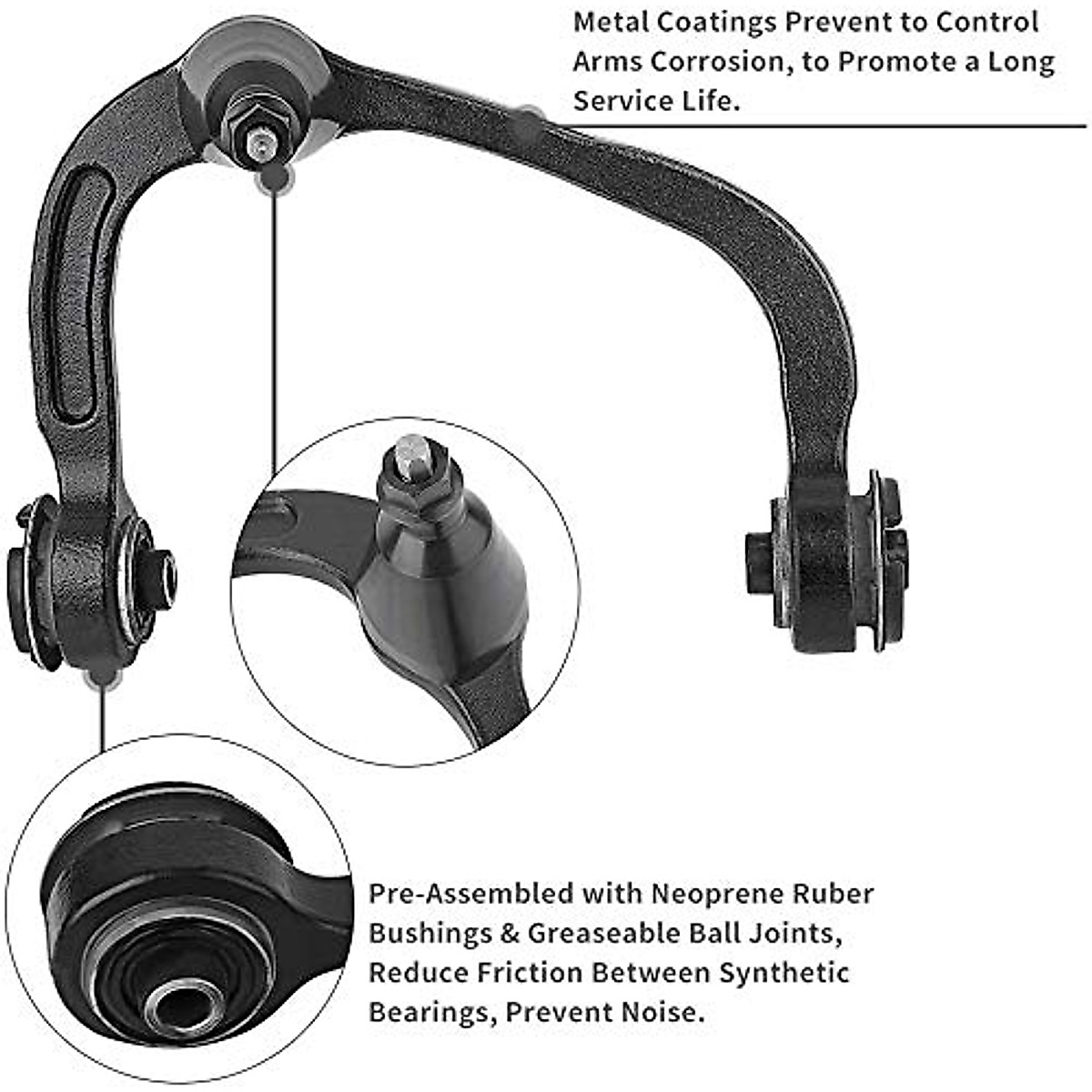 DWVO Front Control Arm Kit Compatible with 2004-2008 Ford F-150 New Body (NOT Heritage), 2006-2008 Lincoln Mark LT (all models)