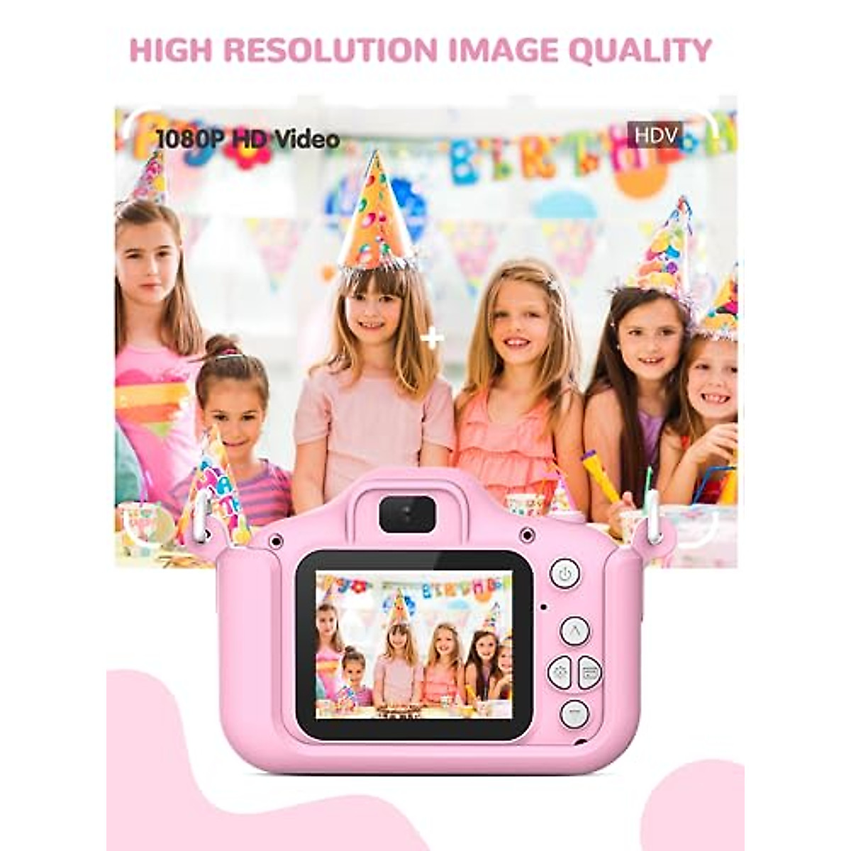 Andoer Kids Camera Toy Children Mini Camera Dual Front and Rear Digital Camera, Gift for Boys and Girls 3-12 Year Old with Astronaut Cartoon Soft Silicone Cover 32GB Card & USB 2.0 Card Reader