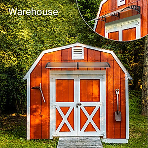 Outvita Window Awning Door Canopy 77"x35.4", Polycarbonate Cover Front Door Outdoor Patio Awning Canopy UV Rain Snow Sunlight Protection Hollow Sheet, Brown Board & Black Bracket