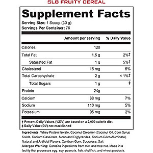 Total ISO Whey Isolate Protein Powder: Best Tasting Whey Protein Shake Featuring 100% Whey Protein Isolate, Perfect Post Workout Protein Powder Mix and Meal Replacement Drink, Fruity Cereal, 5 Pound