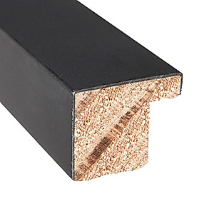 15x40 Frame Black Real Wood Picture Frame Width 0.75 Inches | Interior Frame Depth 0.5 Inches | Noir Classique Mid Century Photo Frame Complete with UV Acrylic, Foam Board Backing & Hanging Hardware