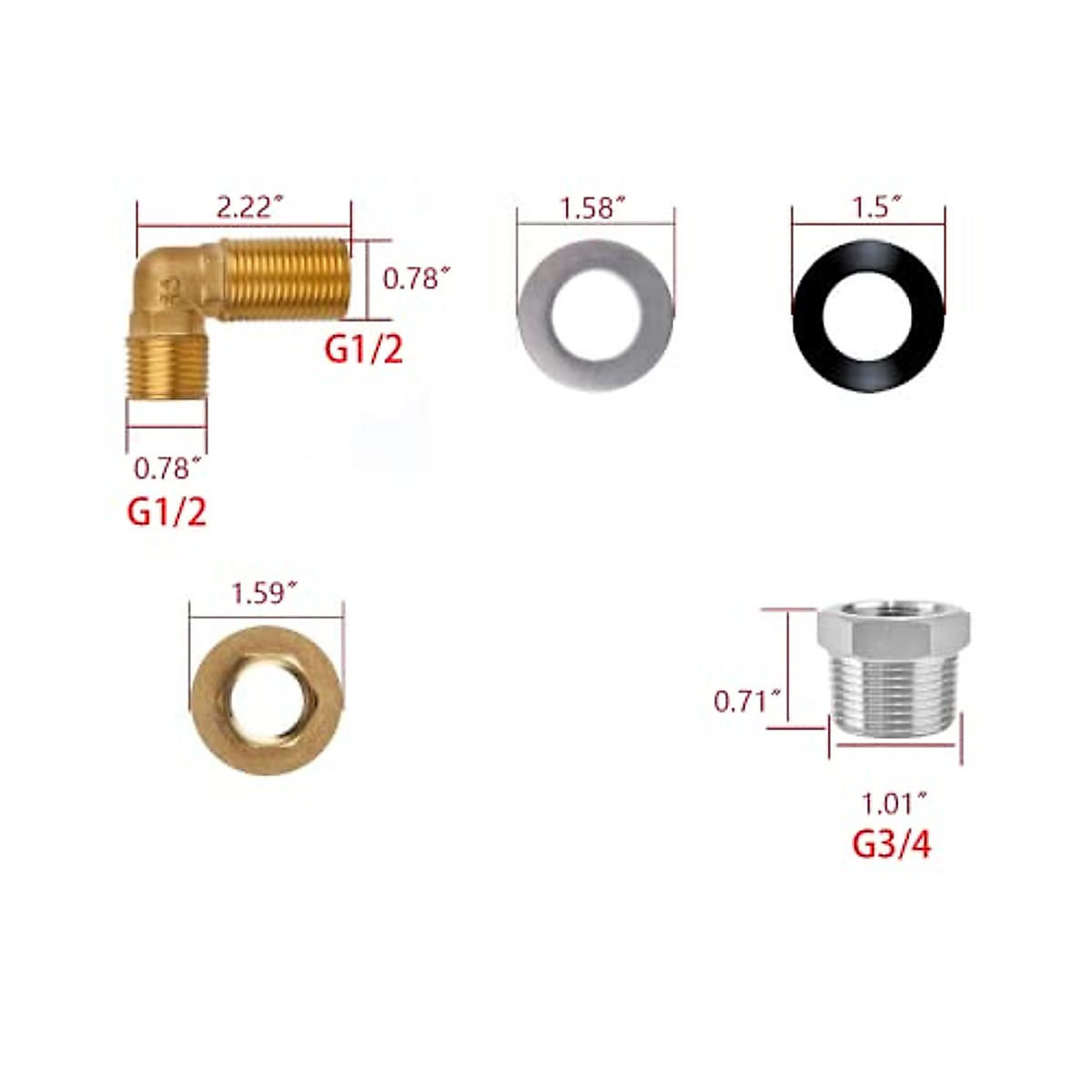 ZHYICH Installation Kit for Wall Mount Faucet, Kitchen Faucet Mounting Adapter Set, Backsplash Mount Set for Commercial Kitchen Prep & Utility Sink