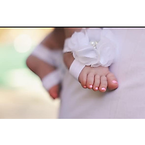 CellElection 8 Colors Baby Headbands Barefoot Sandals Set Rhinesotnes Flower Hairbands Foot Bands Photo Prop Hair Accessories for Newborns Infants Toddlers…