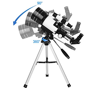Telescope for Adults & Kids, Telescope, 70mm Aperture Refractor Telescope for Adults Astronomy Beginners Portable with Smartphone Adapter Ideal for Kids