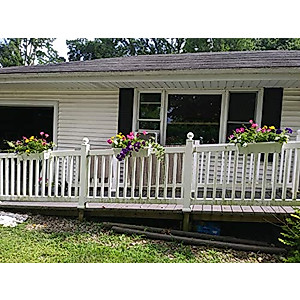 MIDE Products Aluminum Slip-on Flower Box Holders, for 1-3/4 inch to 2-1/8 inch Fence/Railing, White, Pair