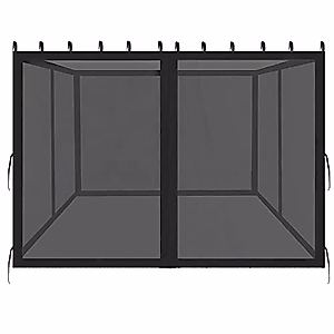 Menolana Outside Canopy Outdoors Gazebo Netting Large Rectangular 12" Easily Set up Patio Hardtop Gazebo Patio Backyard Sun Shades Shelter Screen Tents, Black 10x10FT