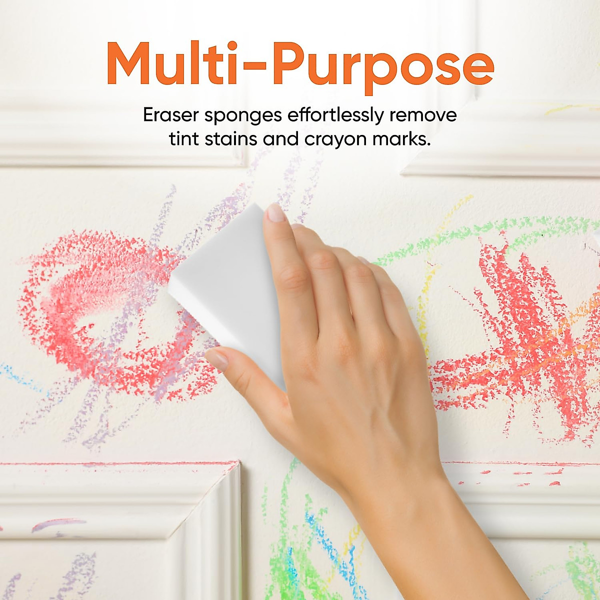 Superior Magic Eraser Sponge Cleaning Sponge for Floor, Wall, Melamine Sponge Furniture Removes Scuffmarks, Dirt, and Tough Stains, Pack of 8, by Superio