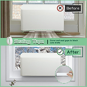 Memrita Indoor Air Conditioner Cover,Compatible with U-Shape Window AC Units,Windproof Design Indoor AC Cover for U-Shape Window Air Conditioner Unit,Block Dust and Cold Draft