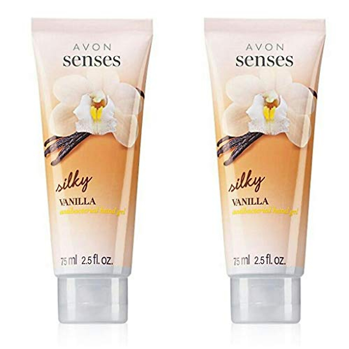 Avon Senses Silky Vanilla Antibacterial Hand Gel. Set of 2.