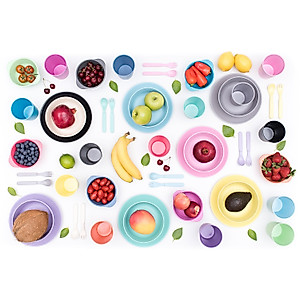 Bobo&Boo Bamboo Kids Plates (7.8inch), Set of 4 Eco Friendly Toddler Plates :: Non Toxic Children’s Dinnerware for Babies & Big Kids :: Mix and Match :: Great Gift for Baby Showers & Birthdays, Sunset