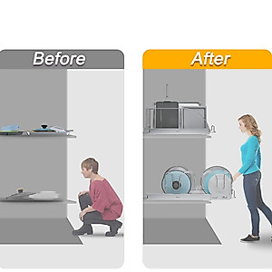 ROOMTEC Slide Out Pan and Pot Lid Organizer for Cabinet, Kitchen Pull Out Pot Lid Rack Pantry Cutting Board Bakeware Cookware Holder - 11in. W x 21in. D - Chrome