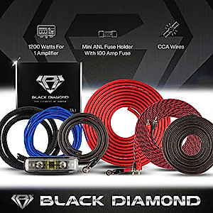 Black Diamond Audio 4GA Car Amplifier Install Wiring Kit with Mini 100A ANL Fuse
