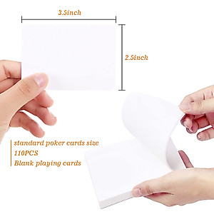WJPC 110PCS Poker Size Blank Playing Cards, Index Flash Cards, Learning Cards For DIY Game Card Writing Drawing Painting