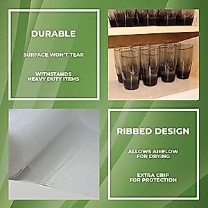 612 Vermont 24" x 20' Clear Ribbed, Waterproof, Non-Adhesive Plastic Shelf Liner for Use in Kitchen Cabinets, Pantry, Wire Shelves, Under Sink, Refrigerators and More.