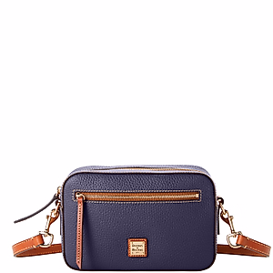 Dooney & Bourke Women's Camera Zip Crossbody in Pebble Grain Leather, Small Handbag with Adjustable Shoulder Strap, Midnight